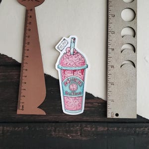 Brain Slushie STICKER- Zombie Foods- Creepy Cute - Etsy