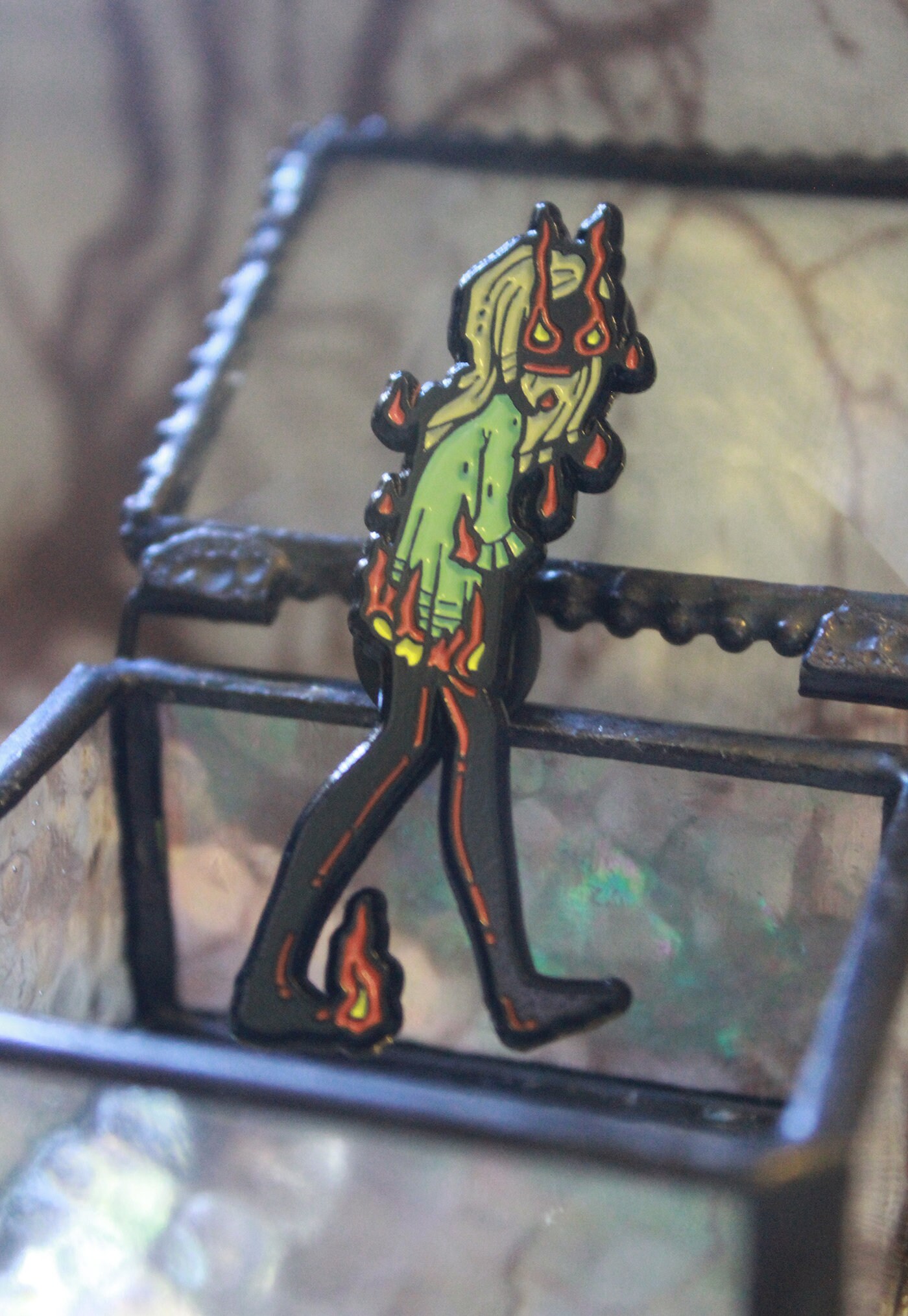 Ember Witch Lowbrow Fire Enamel Pin | Etsy