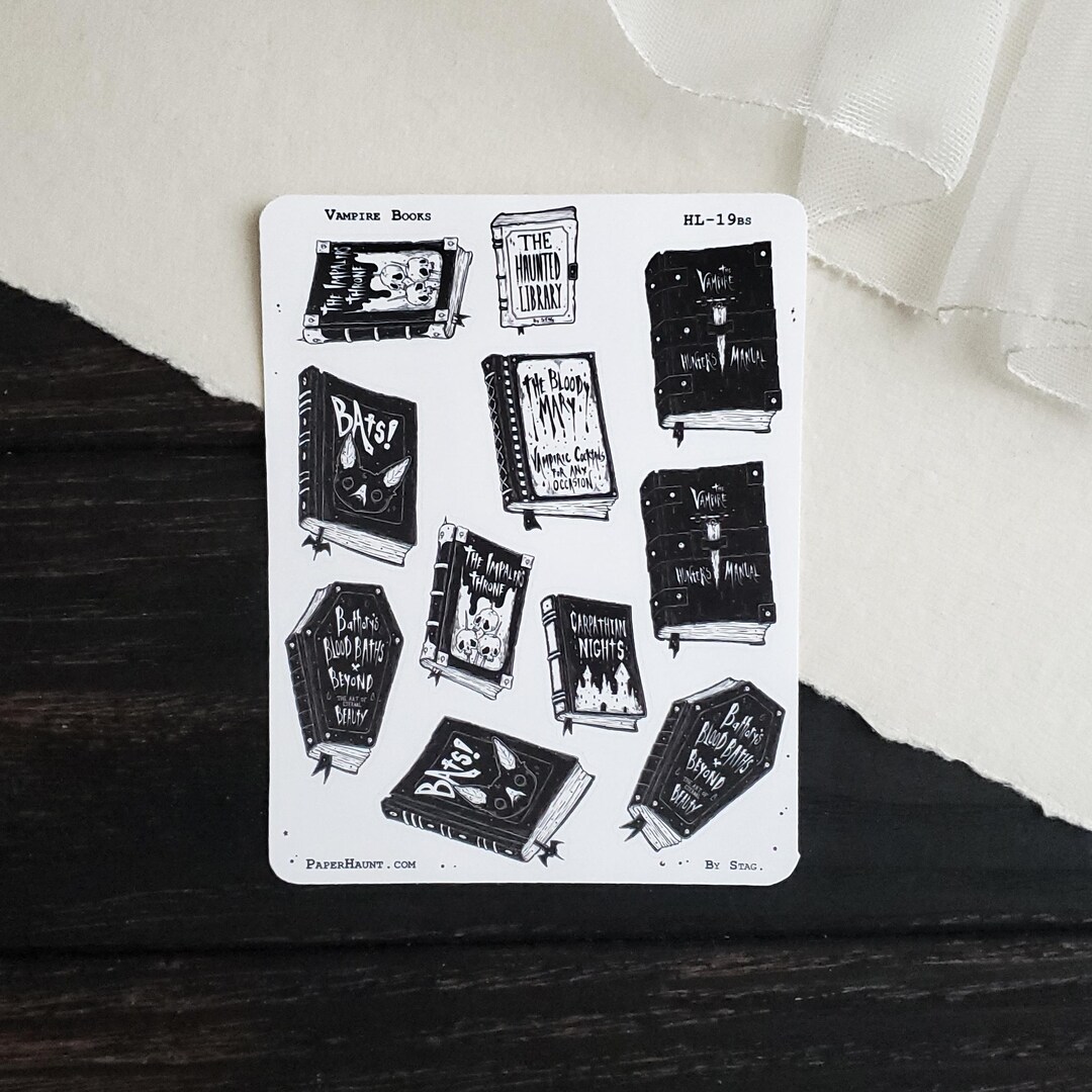 Vampire Books STICKER Sheet | Planner Stickers | Spooky Cute - Gothic ...