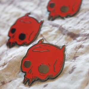 Red Devil Skull Enamel Lapel Pin | Etsy