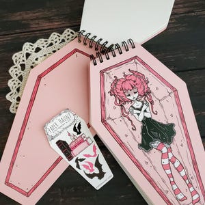 Pink Coffin Vampire Reusable Sticker Book - Etsy