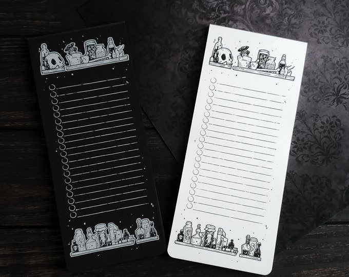 Potion Shelf List Gothic Notepad Stationery - Etsy