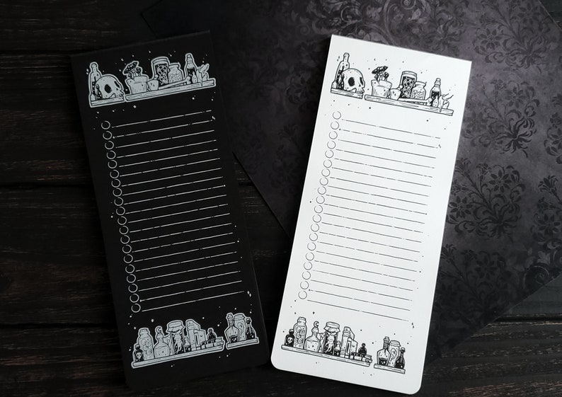 Potion Shelf List Gothic Notepad Stationery - Etsy