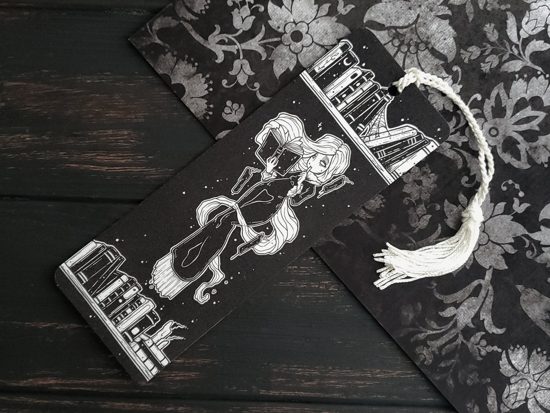 Haunted Library Bookmark, Spooky Cute, Ghost Girl, Goth - Etsy