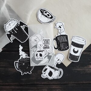 Spooky Brew Coffee Ghost Gothic STICKER Pack - Etsy