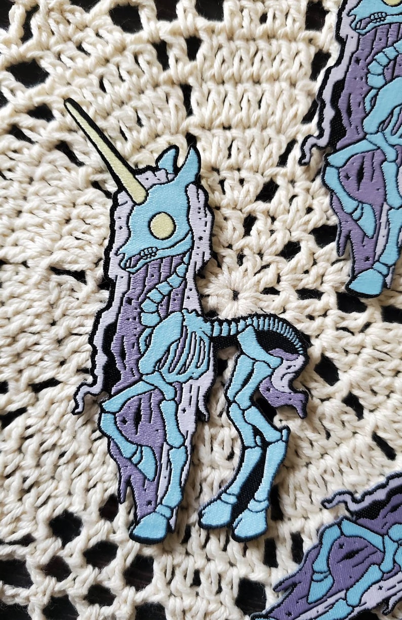 Skeleton UNICORN Patch - Etsy