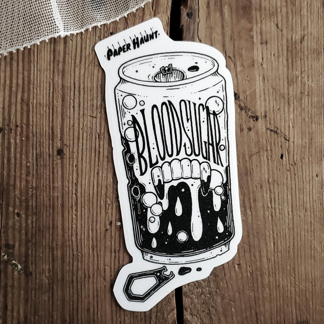 Blood Sugar STICKER | Vampire Soda Can | Spooky Cute | Goth | Vinyl ...