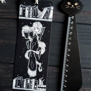 Haunted Library Bookmark, Spooky Cute, Ghost Girl, Goth - Etsy
