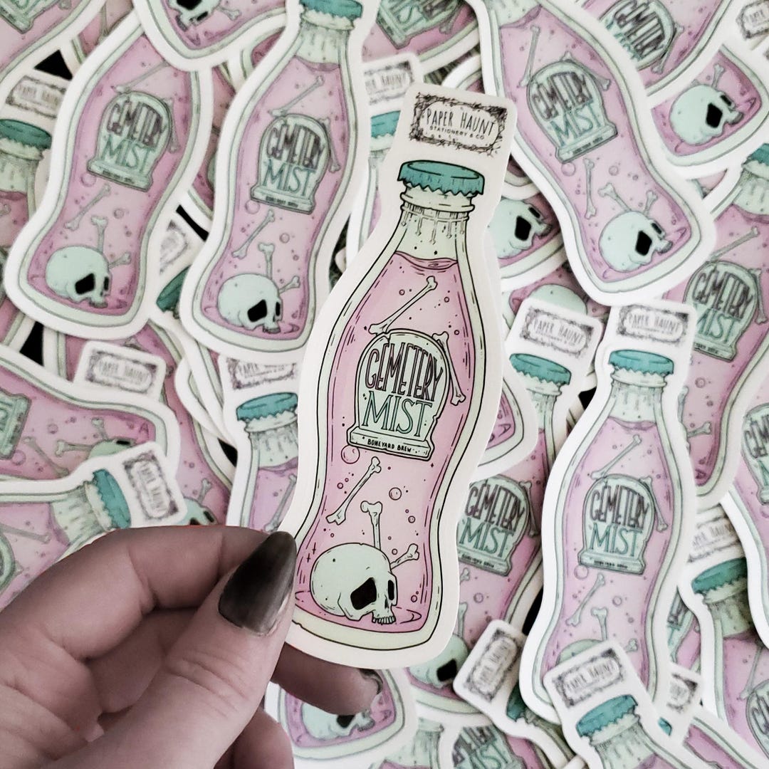 Bones SODA Bottle Sticker, Spooky Goth - Cemetery Mist - Etsy UK