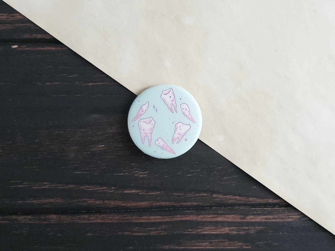 Pastel Teeth Pin Button Badge- Pastel Goth Spooky Cute - 1.5 Inch Size ...