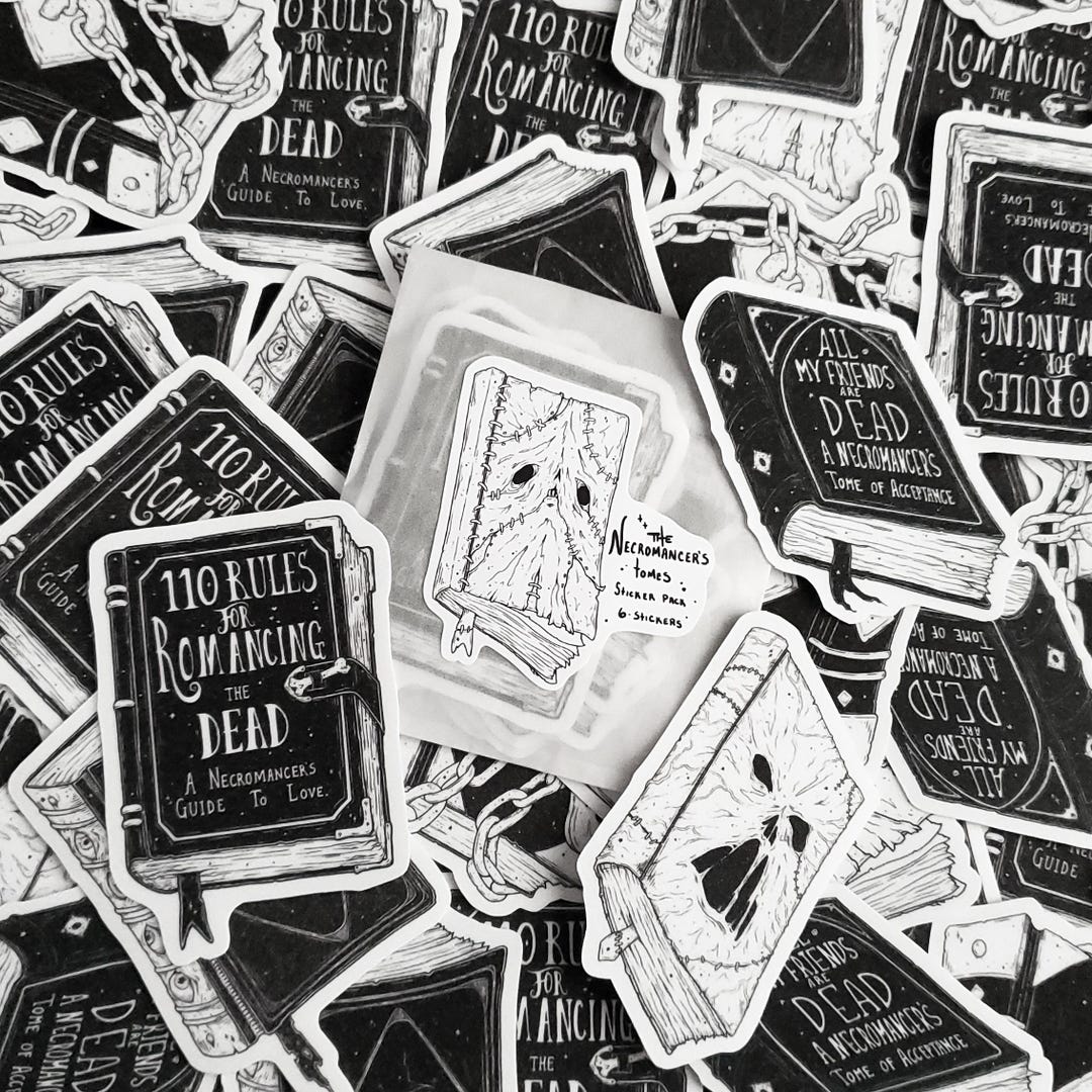 Necromancer Books STICKER Pack | Vinyl Sticker Bundle | Spooky Cute ...