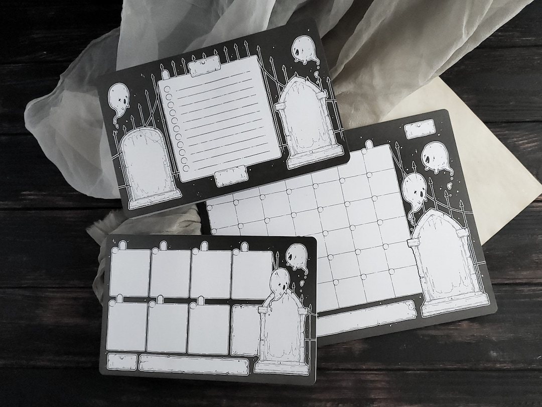 Graveyard Haunts Planner Notepads - Tear-away Calendar - Tombstones and ...