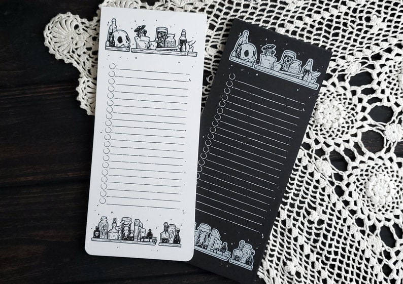 Potion Shelf List Gothic Notepad Stationery - Etsy