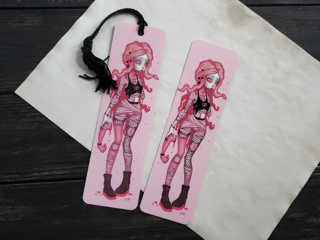 Pink Zombie Bookmark, Pastel Goth, Spooky Cute - Etsy
