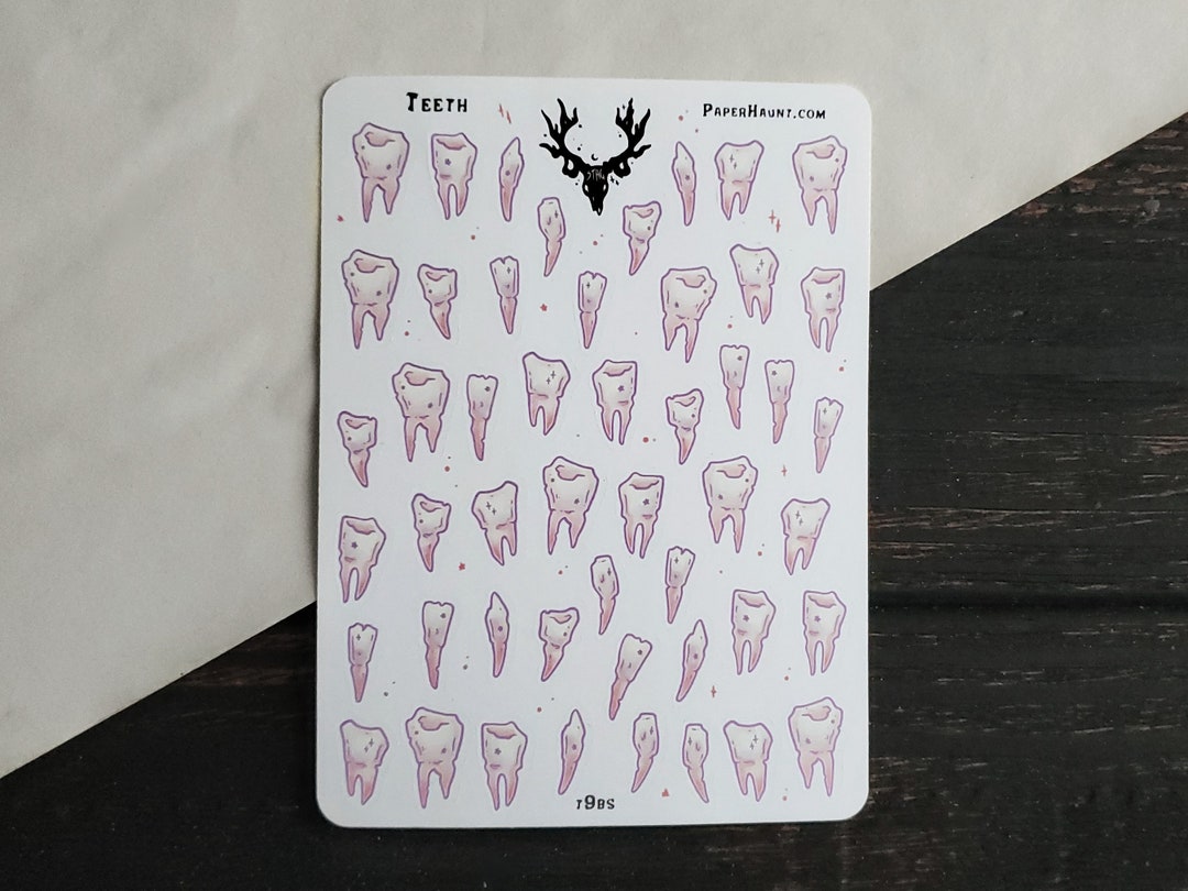 Pastel Teeth Sticker Sheet planner Stickers - Etsy