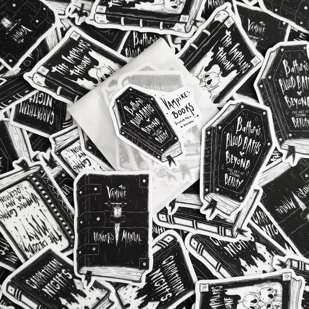 Vampire Books STICKER Pack | Vinyl Sticker Bundle | Spooky Cute - Goth ...