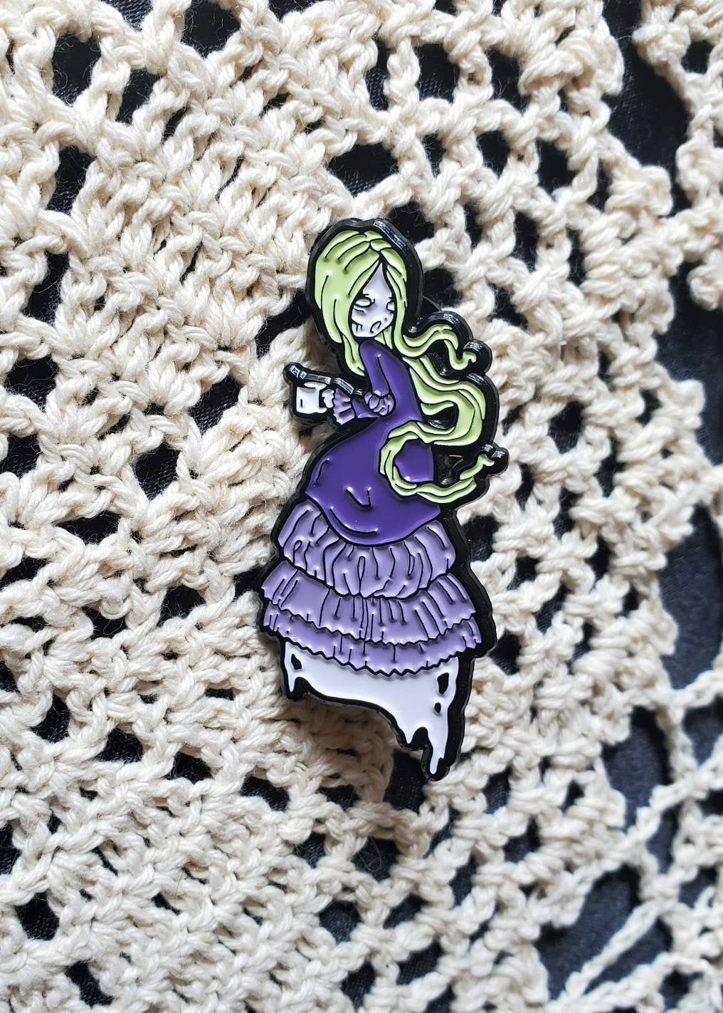 Mourning Brew Banshee Coffee Ghost Pin - Etsy