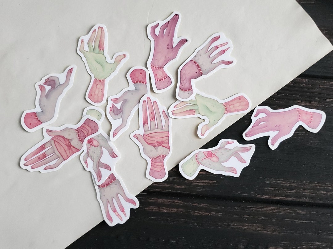 Zombie Hands STICKER Pack, Creepy Cute, Pastel Goth - Etsy