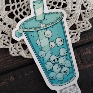 Ghost Boba STICKER- Spooky Cute - Etsy