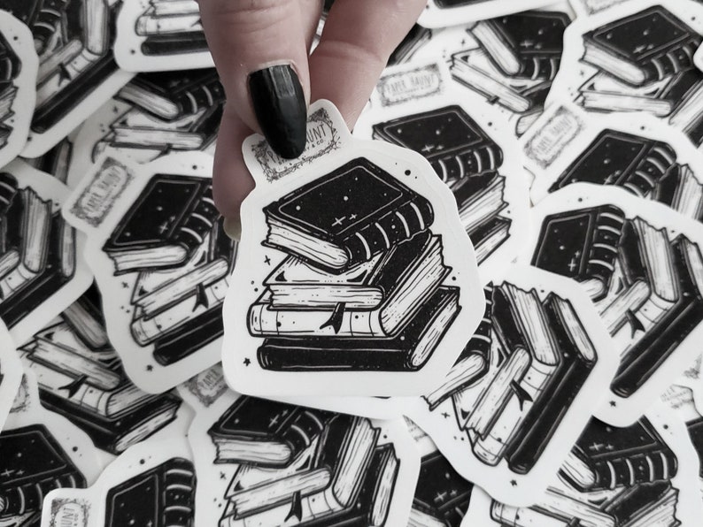 Witchy Book Stack Sticker - Spooky Cute - Goth - Etsy