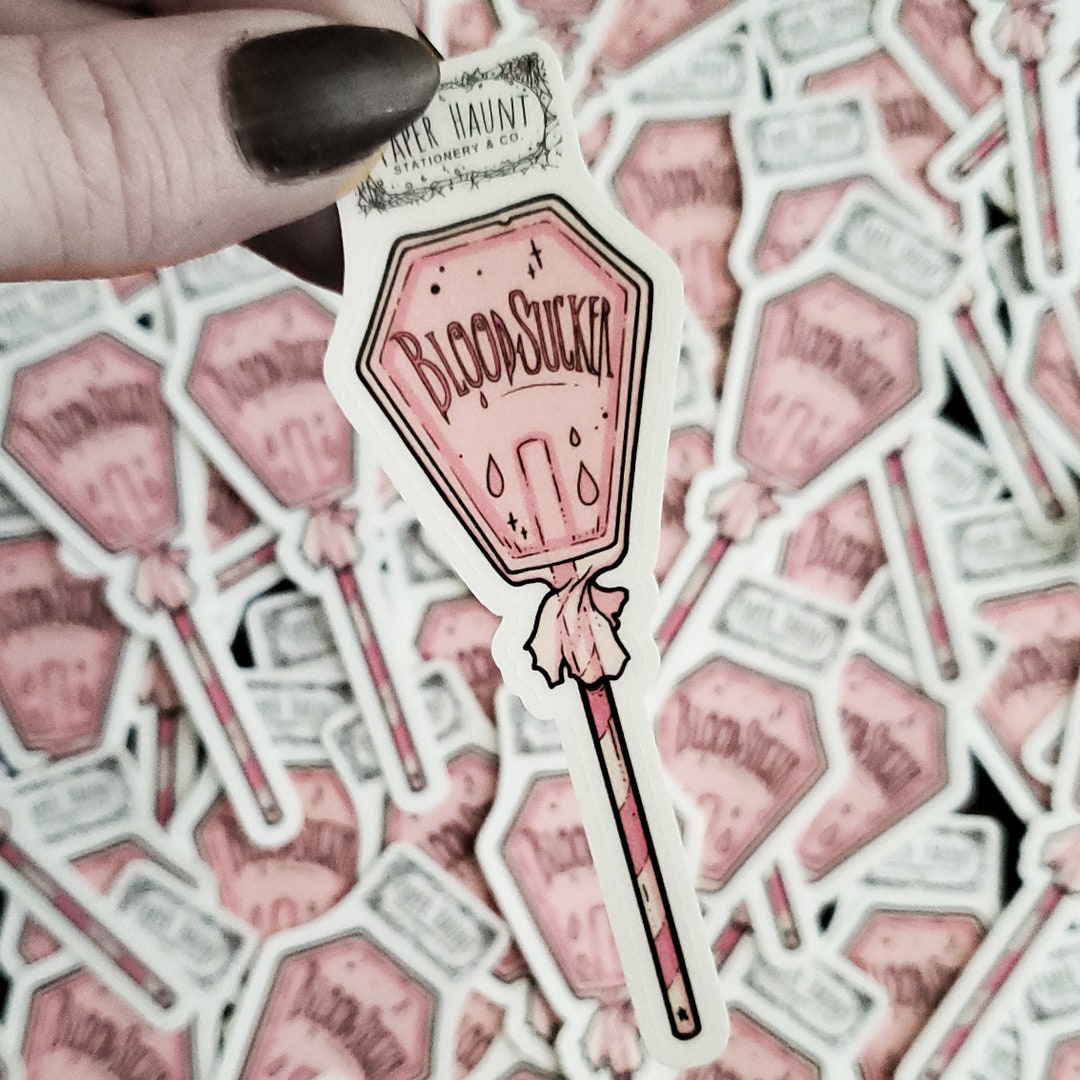 Blood Sucker STICKER - Vampire Lollipop- Coffin Shaped- Spooky Cute ...