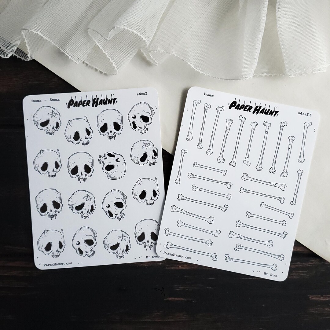 Skulls and Bones Planner STICKER Sheet - Creepy Cute - Etsy