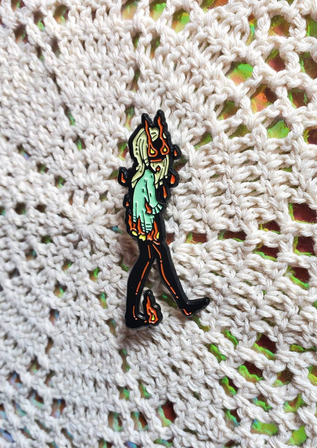 Ember Witch Lowbrow Fire Enamel Pin | Etsy