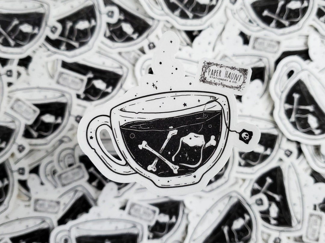 Bone Tea Sticker - Spook Cute - Goth Tea - Etsy