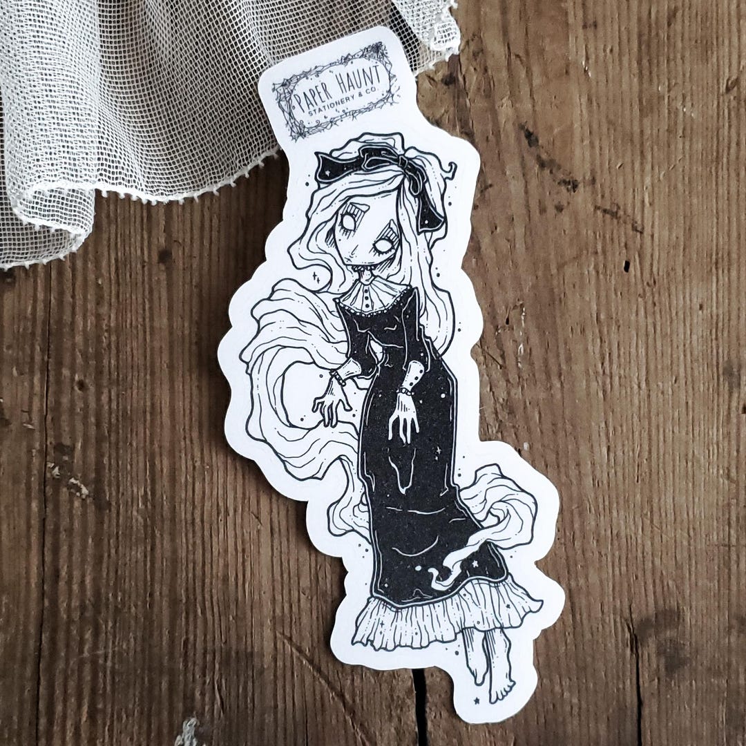 Ghost Girl Sticker - Spooky Cute - Etsy