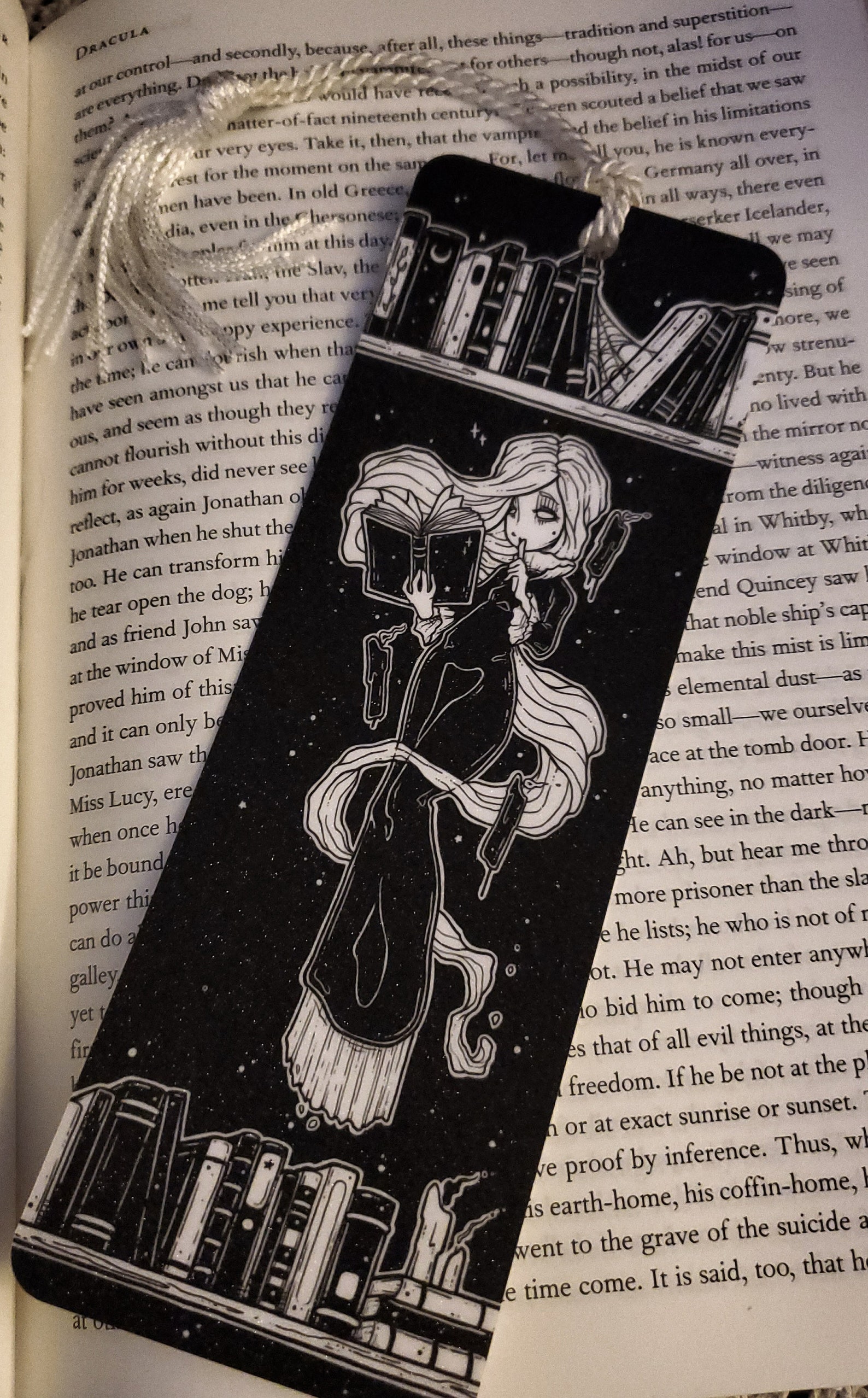 Haunted Library Bookmark Spooky Cute Ghost Girl Goth - Etsy