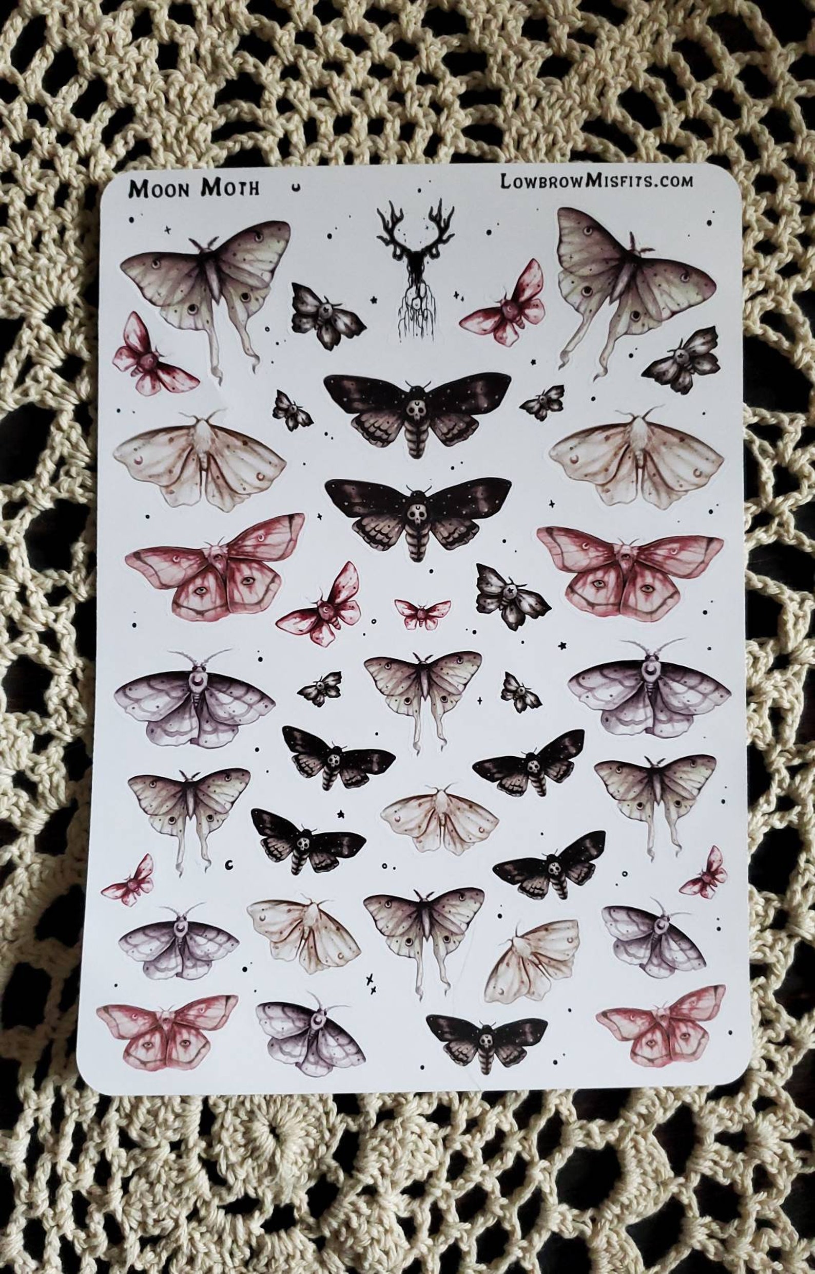 MOON Moth Planner Sticker Sheet - Etsy
