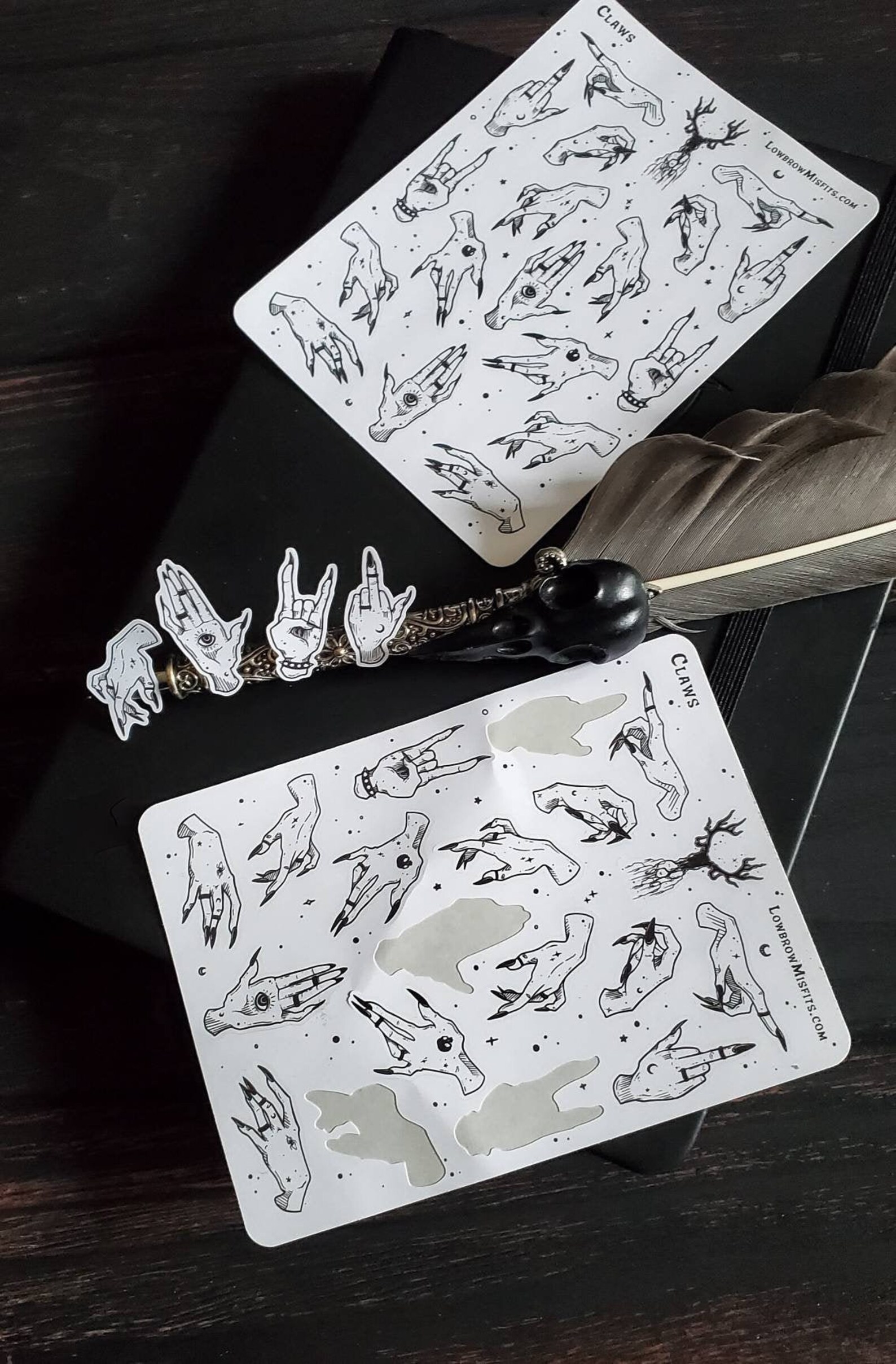 CLAWS Goth Hand Sticker Planner Sheet | Etsy