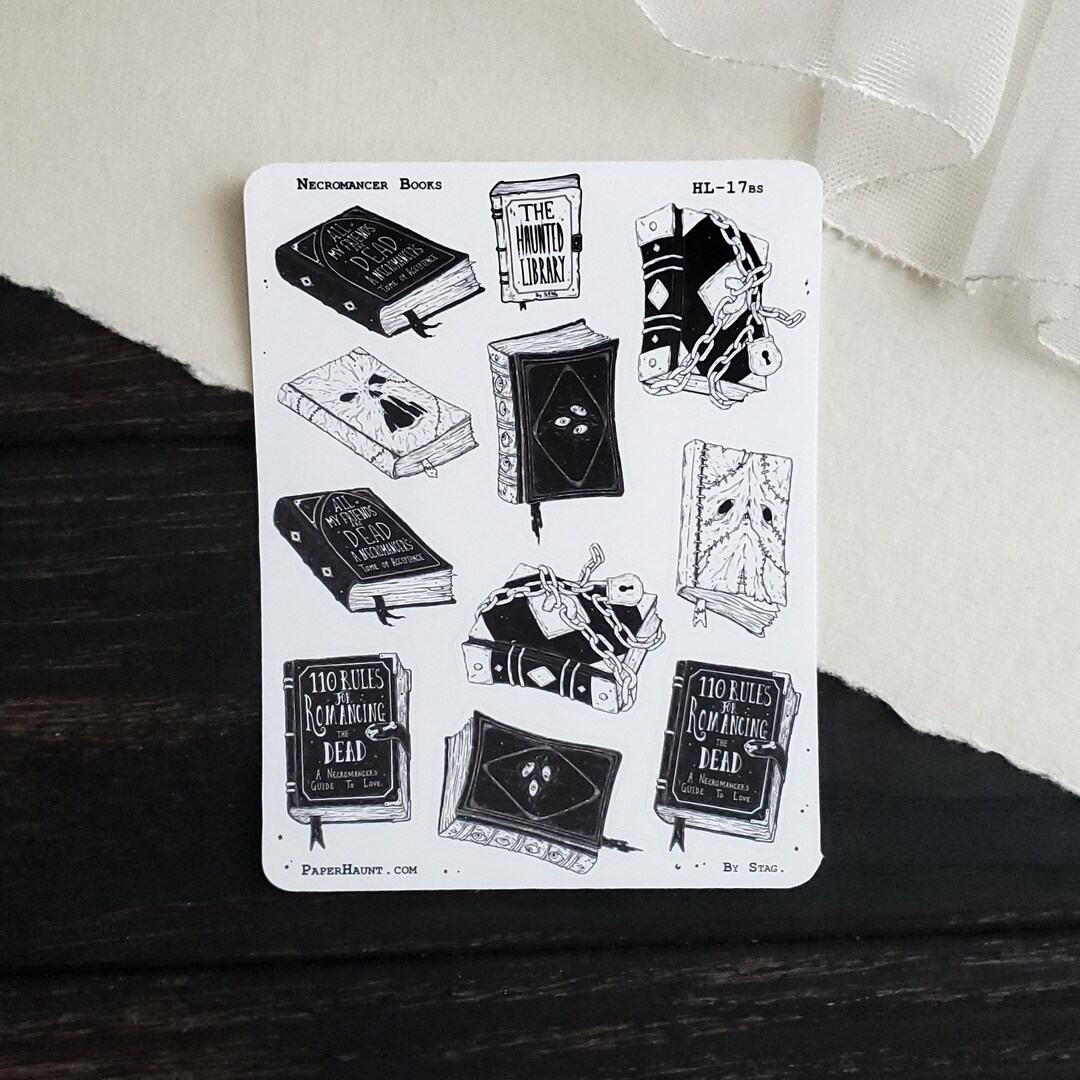 Necromancer Books STICKER Sheet | Planner Stickers | Spooky Cute ...