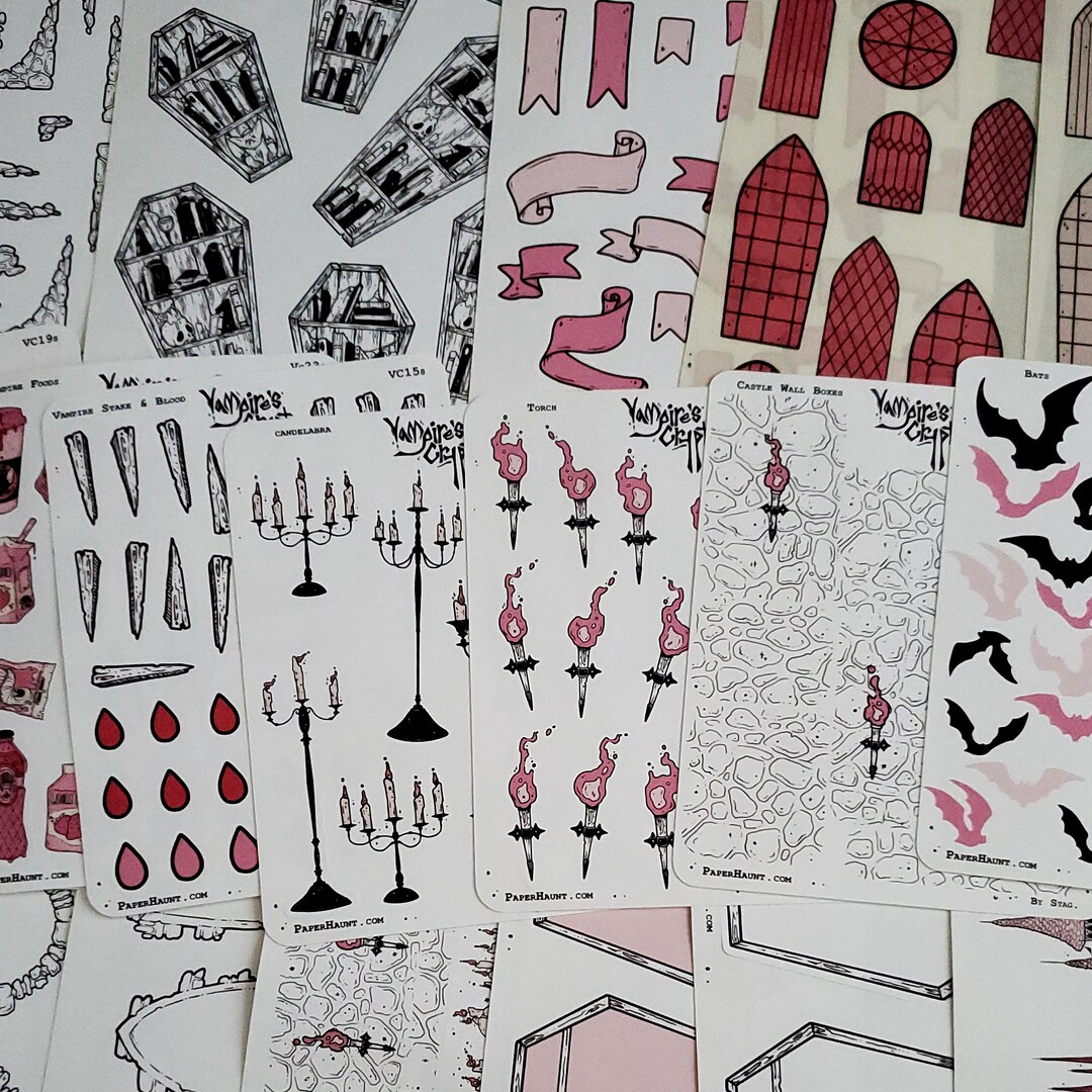 Vampire's Crypt Planner STICKER Sheet Collection Bundle spooky Cute ...