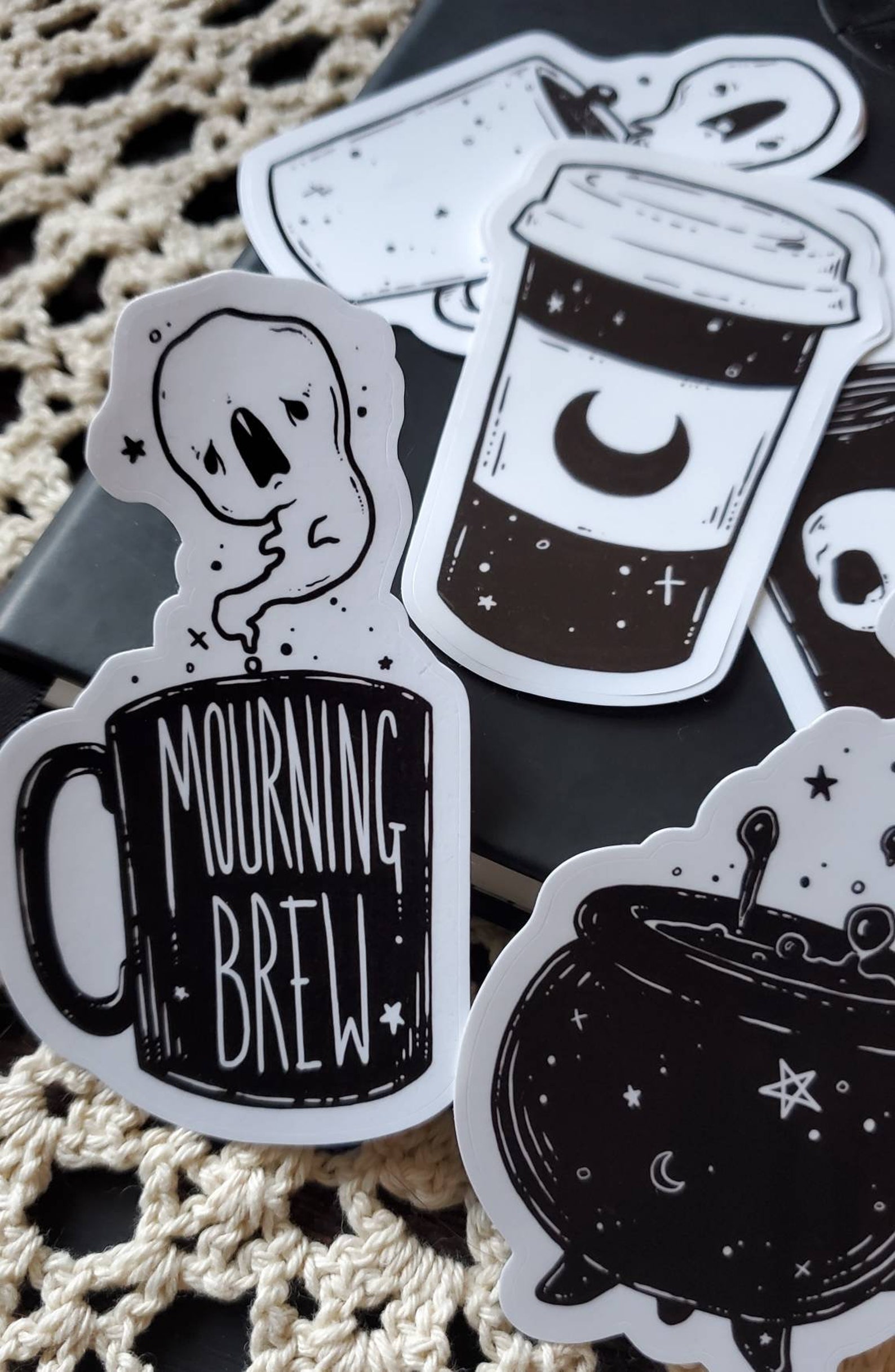 Spooky Brew Coffee Ghost Gothic STICKER Pack - Etsy