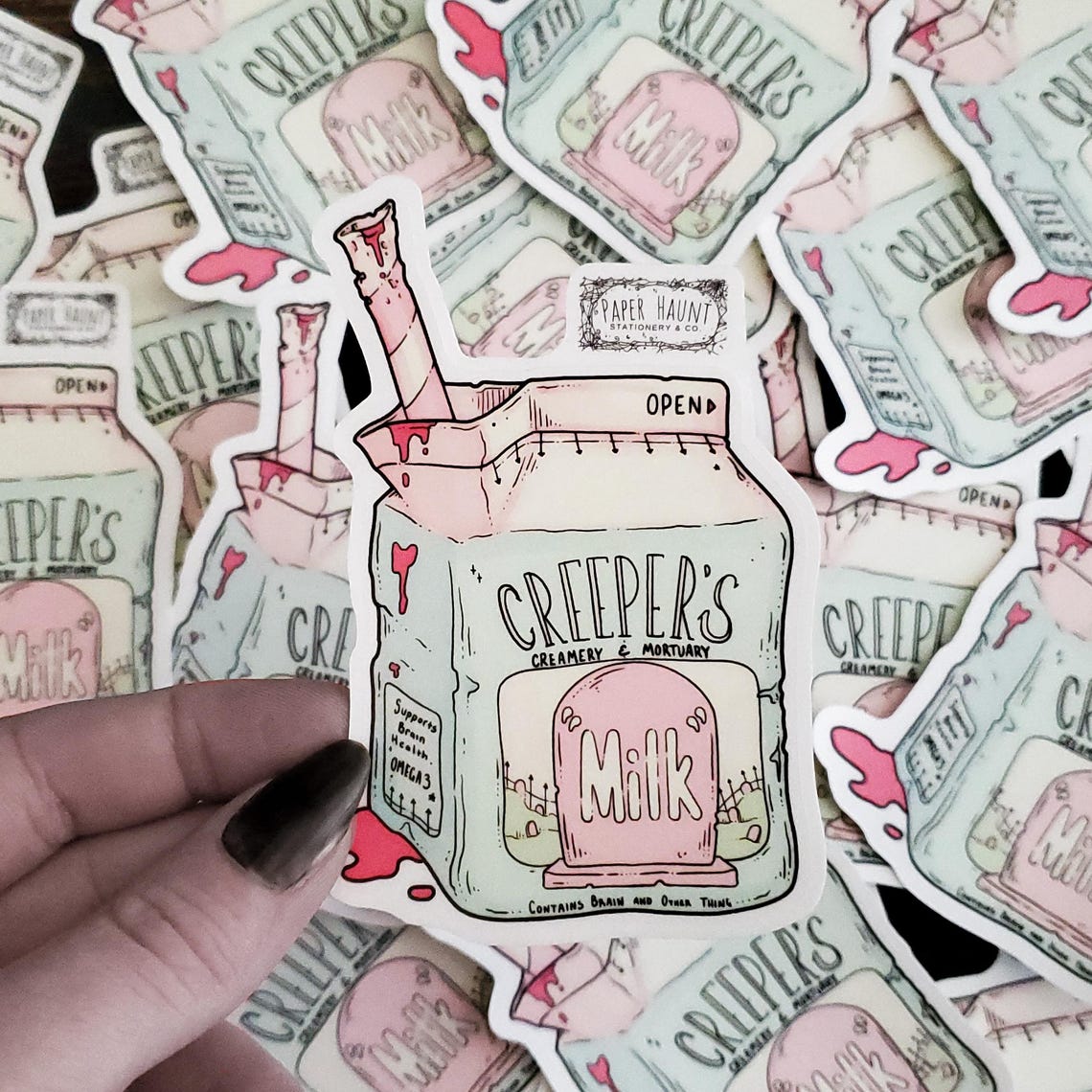 Zombie "milk" Carton STICKER - Creeper's Creamery - Etsy