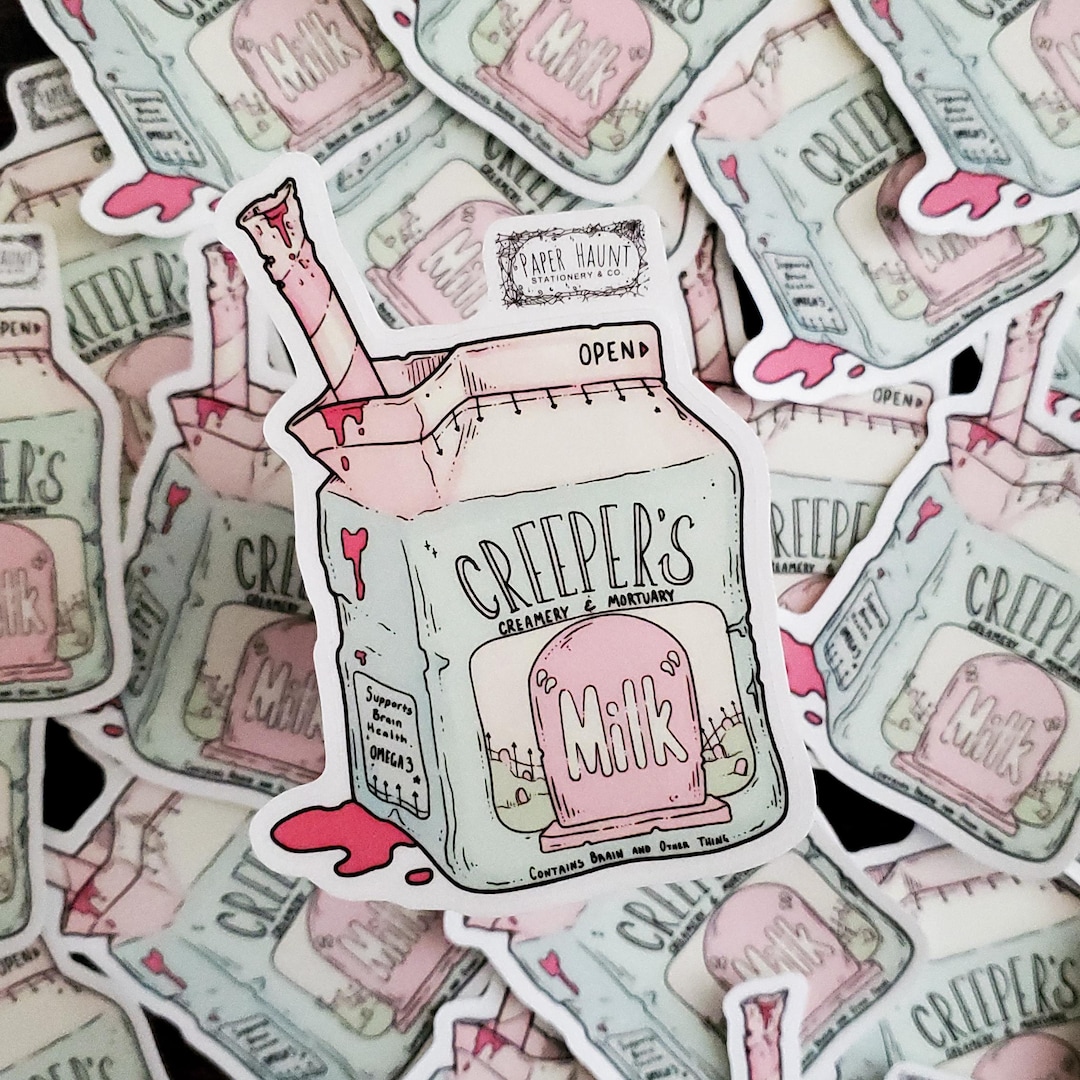 Zombie "milk" Carton STICKER - Creeper's Creamery - Etsy