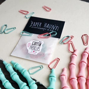 Mini Pink and Blue Coffin Paperclips, Cotton Candy, Spooky Cute, Pastel ...