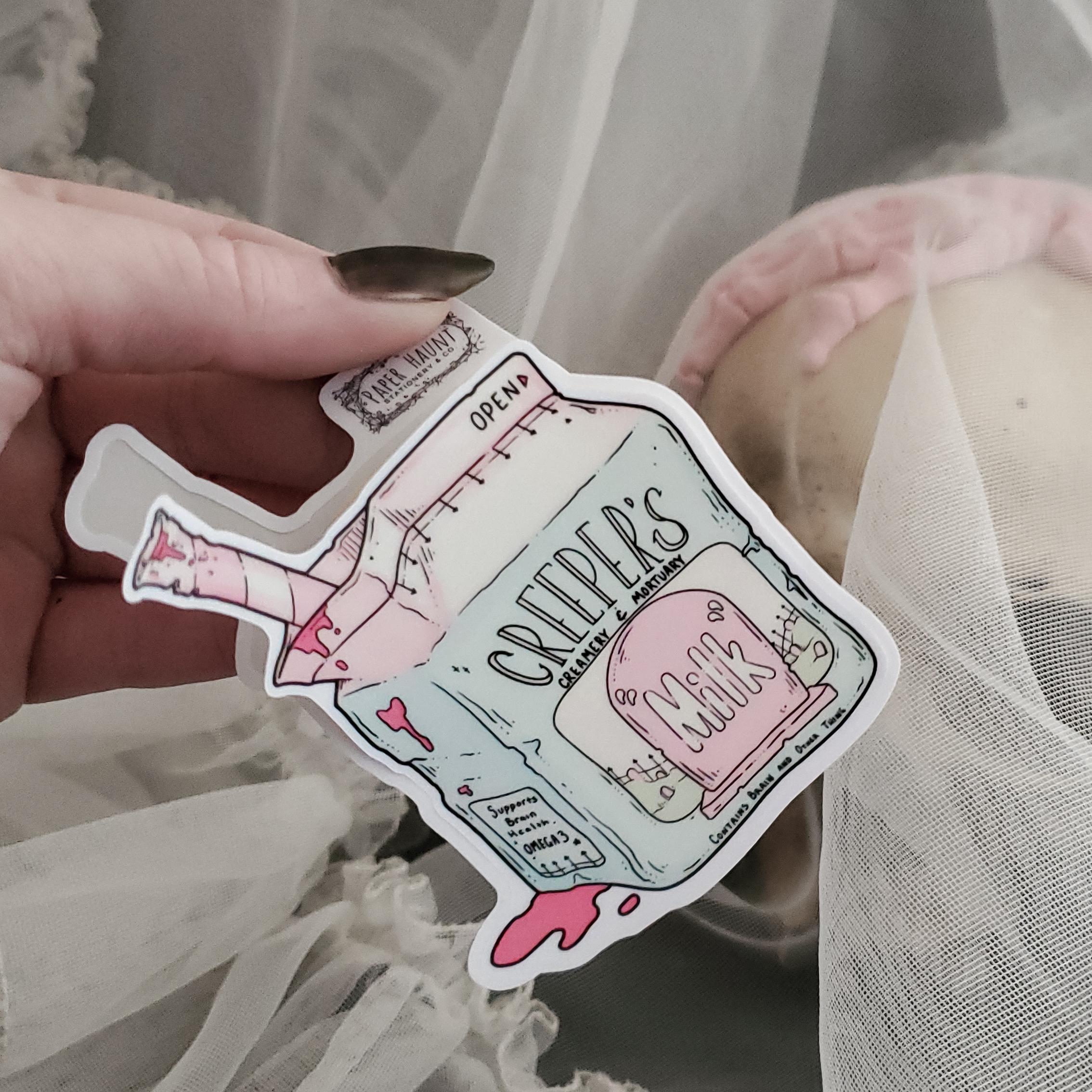 Zombie "milk" Carton STICKER - Creeper's Creamery - Etsy