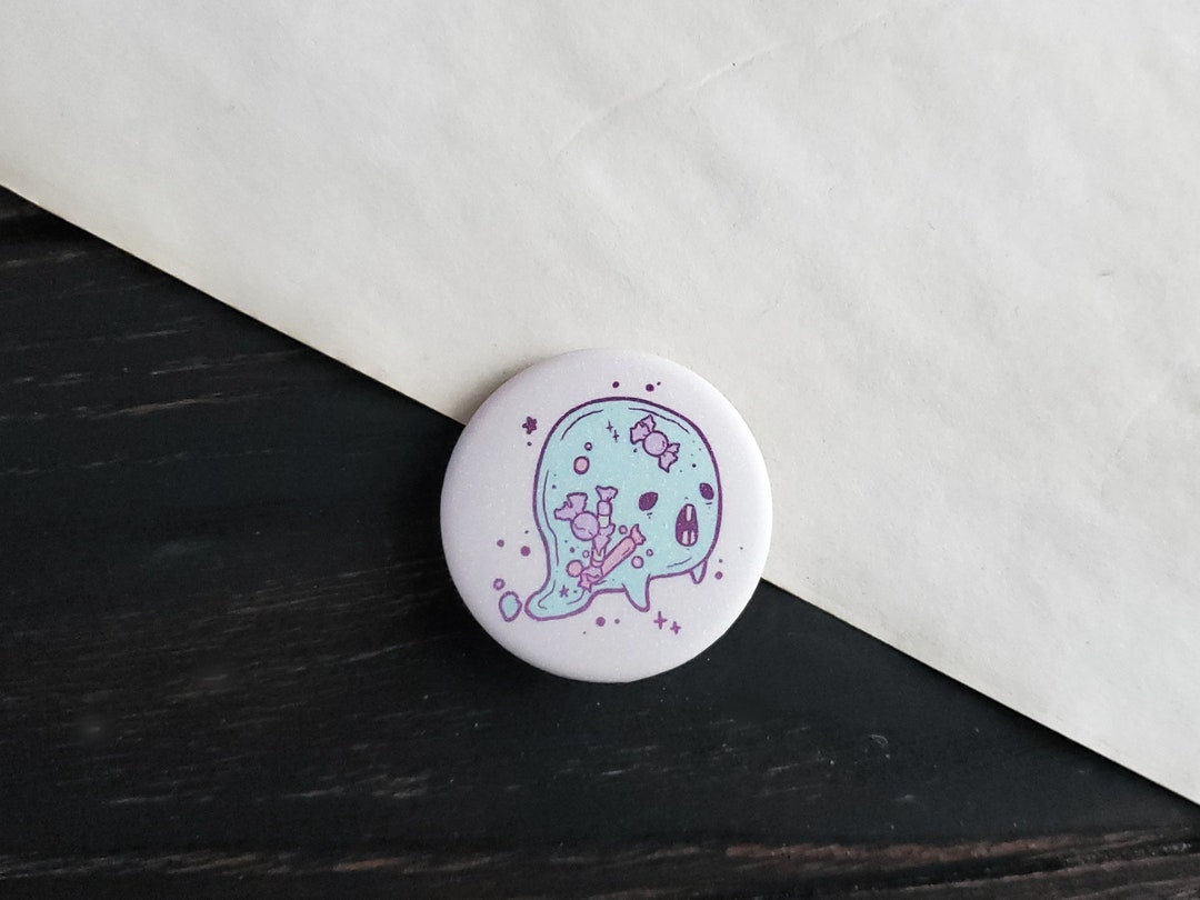 Trick R Treat Ghost Pin Badge - 1.5 Inch - Spooky Cute- Pastel Goth - Etsy