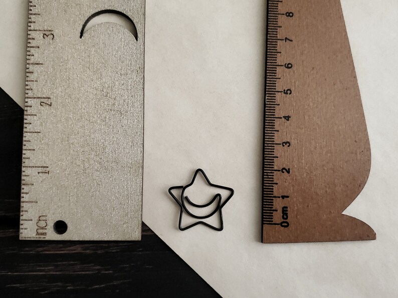 Blue and Black Moon Star Paperclips, Spooky Cute, Pastel Goth - Etsy
