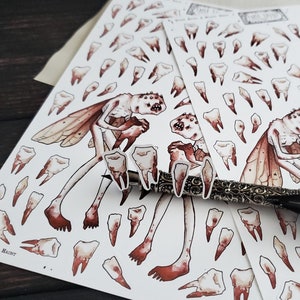 Creepy Tooth Fairy Planner STICKER Sheet bloody Teeth - Etsy