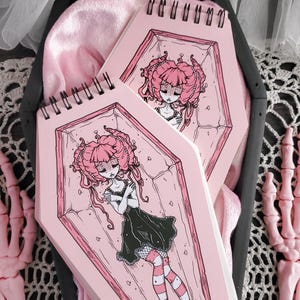 Pink Coffin Vampire Reusable Sticker Book - Etsy