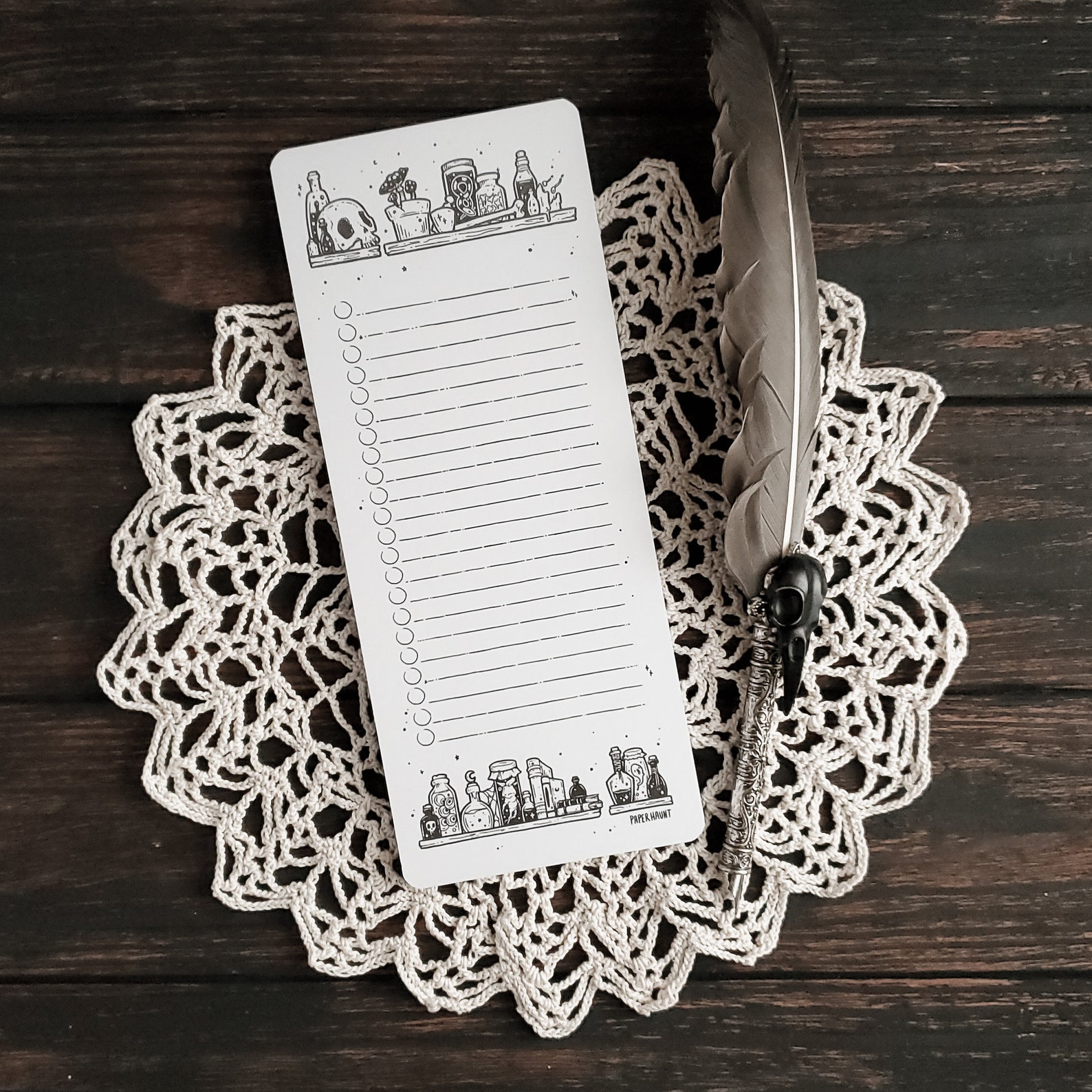 Potion Shelf List Gothic Notepad Stationery - Etsy