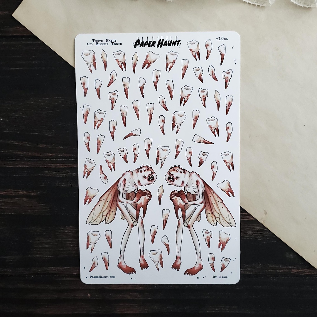 Creepy Tooth Fairy Planner STICKER Sheet -bloody Teeth - Etsy