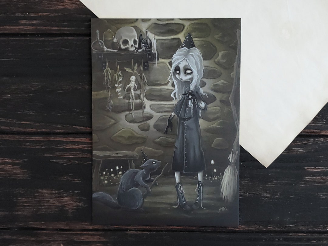 The Dark Conjurer - 5x7 Art Print - Witch Print - Gothic - Etsy