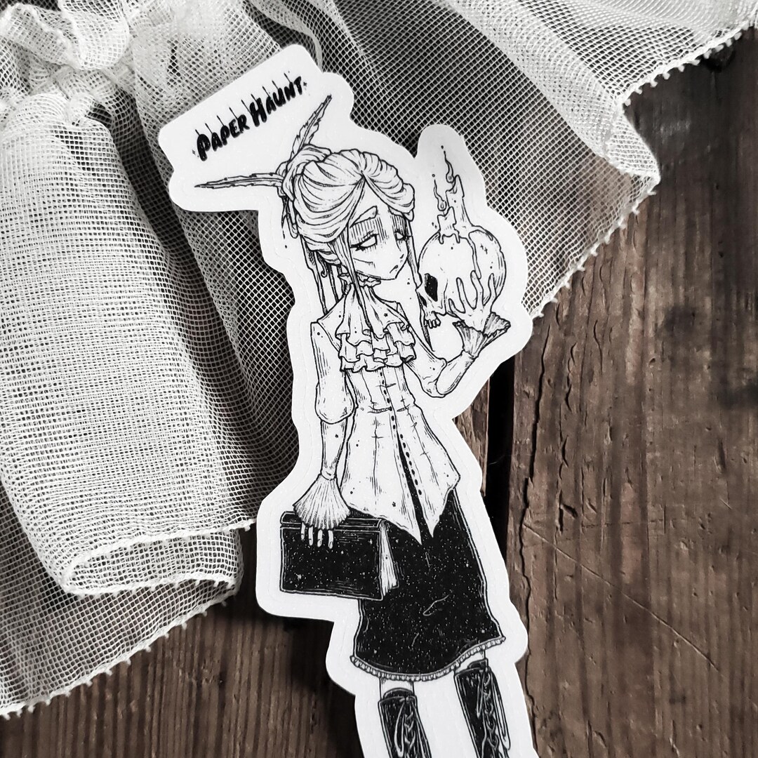 The Poet Vinyl STICKER | Spooky Cute - Gothic | Haunted Library - Etsy