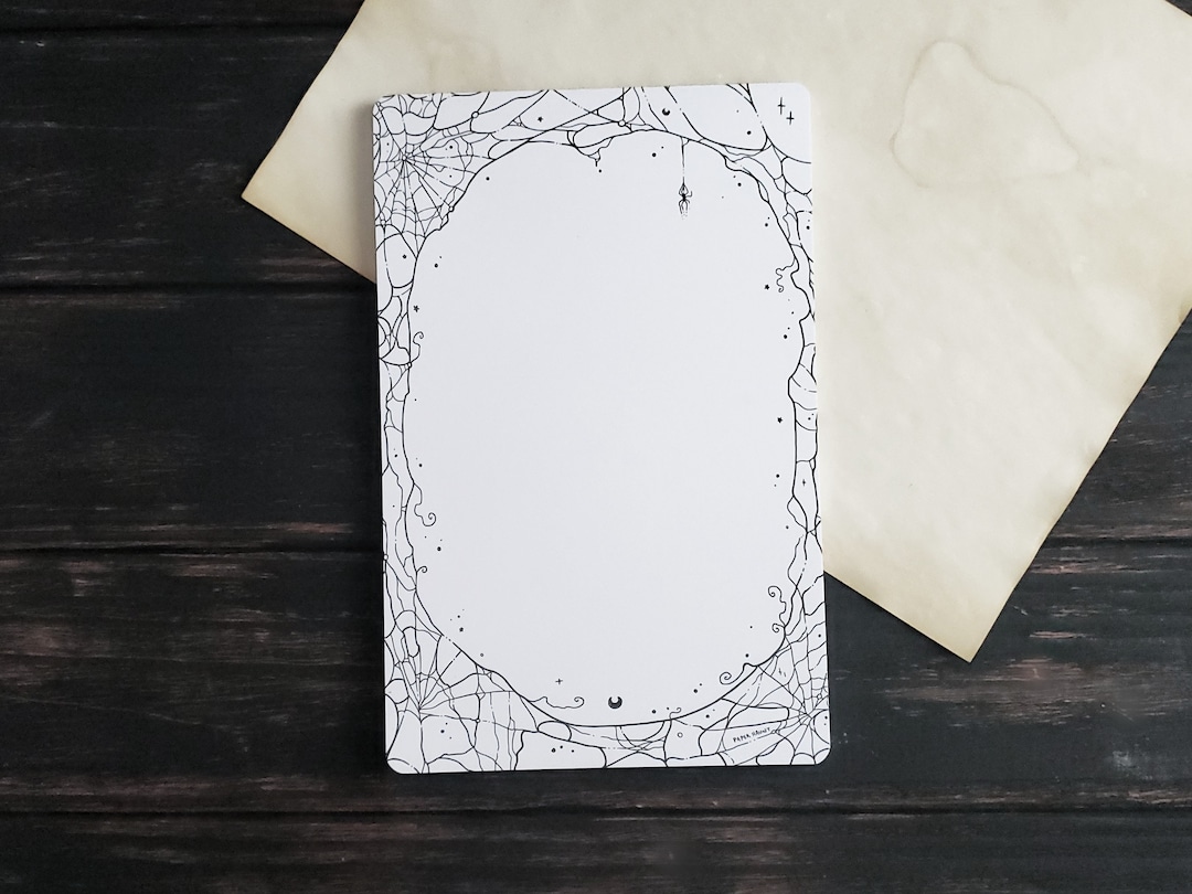 Spider Web Note Pad- Spooky Cute Goth Stationery - Etsy