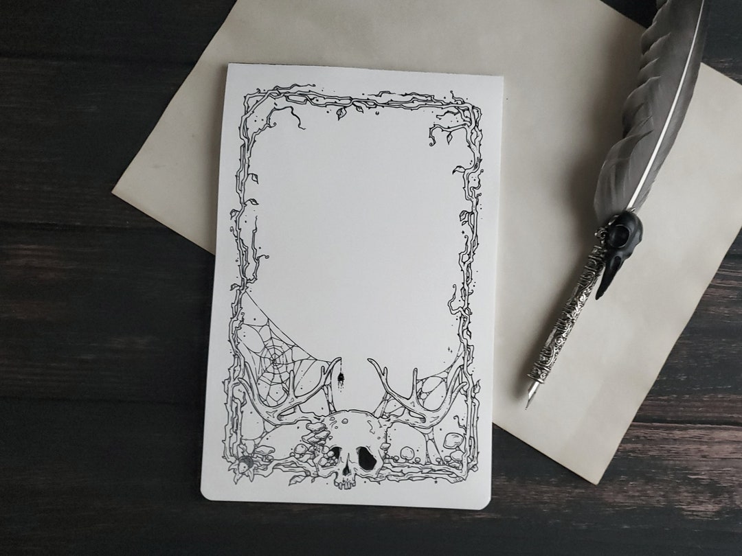 Dark Forest Note Pad Spooky Cute Goth Stationery - Etsy
