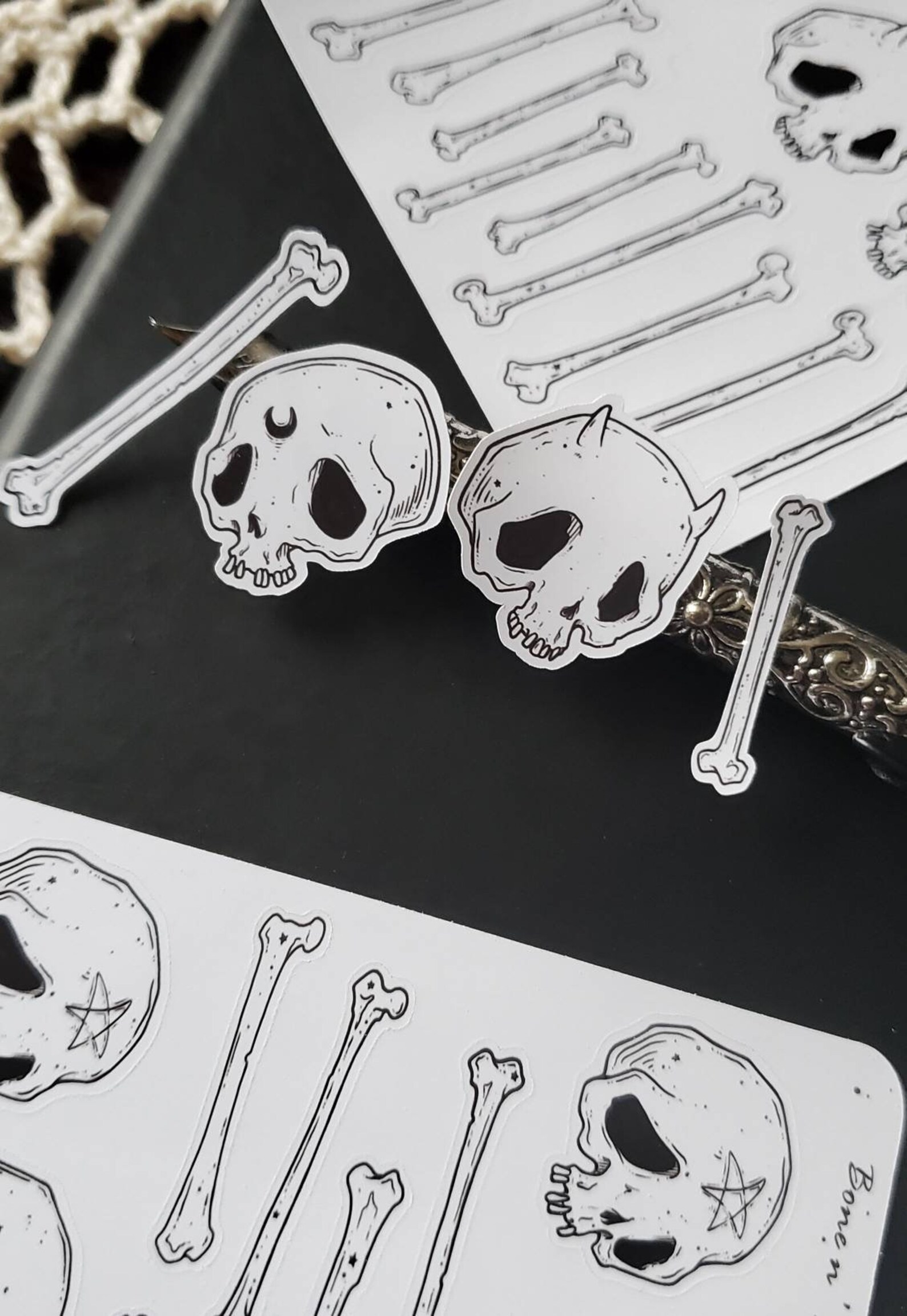 Skulls and Bones Planner STICKER Sheet Creepy Cute - Etsy